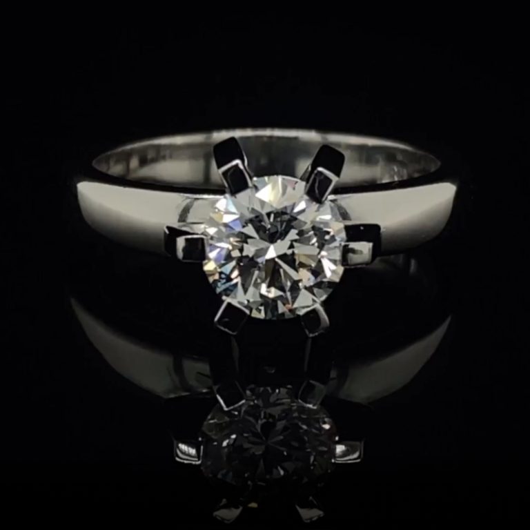 Bespoke Platinum Six-Claw Diamond Solitaire Engagement Ring – Rudolf ...
